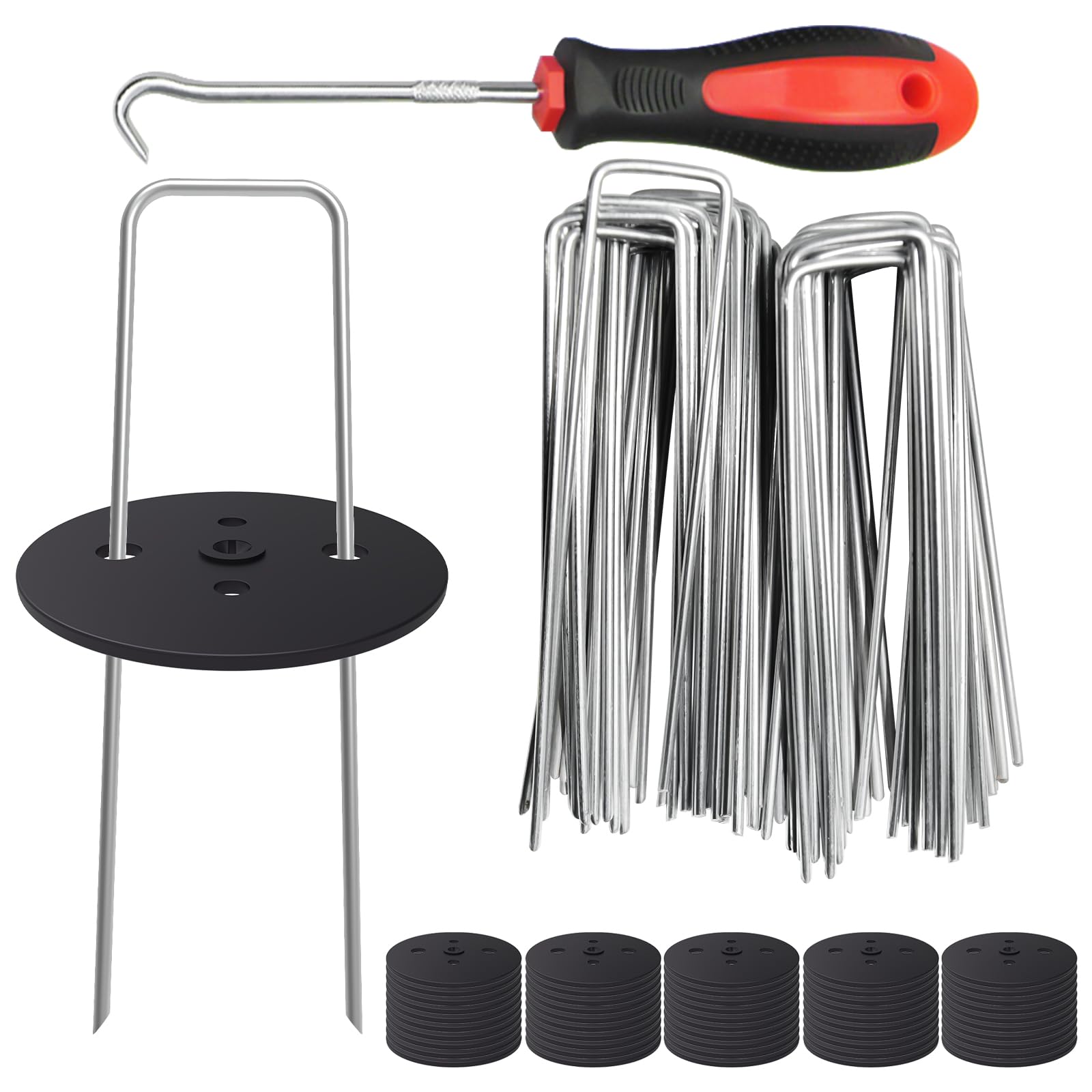 MySit 6" Weed Barrier & Vapor Barrier Staples with Gasket Caps - U ...