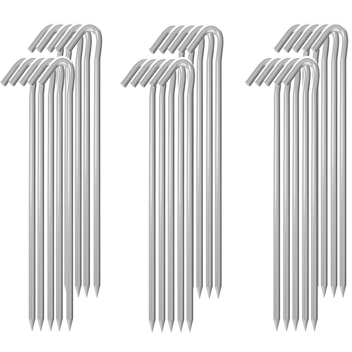MySit 9" Heavy-Duty Galvanized Tent Stakes - 30 & 60 Pack Metal Anchors ...